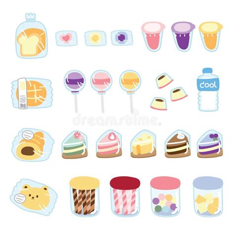 Set Of Cute Icon In Bakery And Sweet Concept Stock Vector Illustration Of Graphic Banner