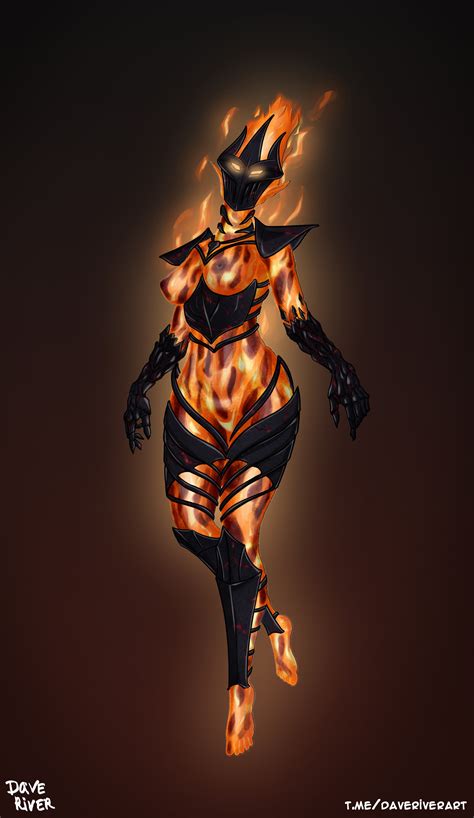 Rule 34 1girls Breasts Dave River Elemental Creature Female Fire Fire