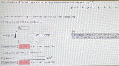 Solved I Am Unable To Solve This Using Washer Or Disk Method