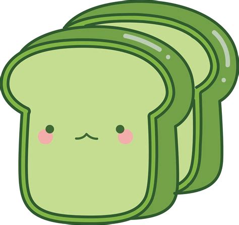 Bread Of Green Tea Matcha Cute Icon Of Matcha 68092770 Vector Art At