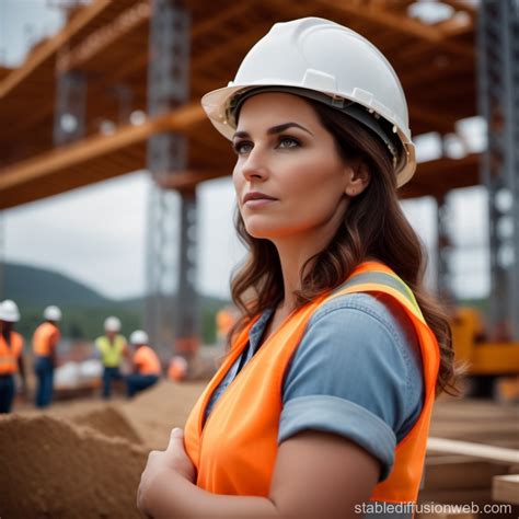 Giant Woman In Construction Worker Role Stable Diffusion Online
