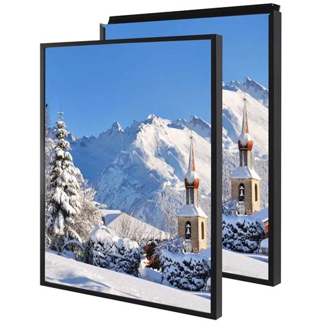 16x24 Inch Poster Frame Plexiglass Set Of 2 Black Snap Frames Front