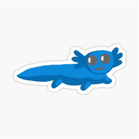 Blue Axolotl Sticker By Ruthiewdoodles Redbubble