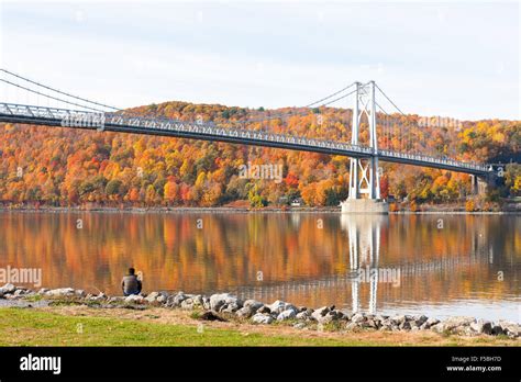 The Mid Hudson Bridge Spans The Hudson River Between Poughkeepsie And