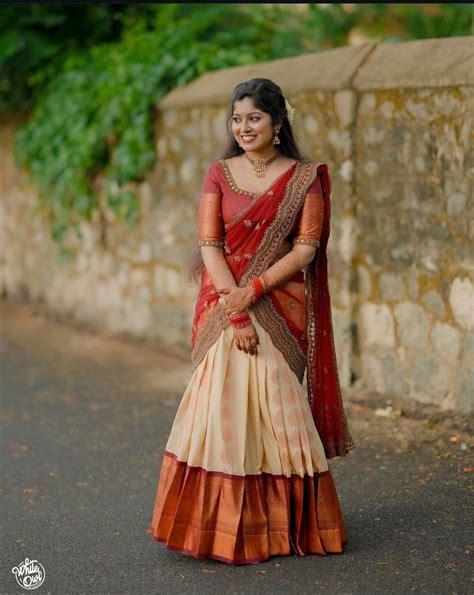 Pin By Almeenaprabhu On Half Saree Lehenga And Long Gown Onam Outfits