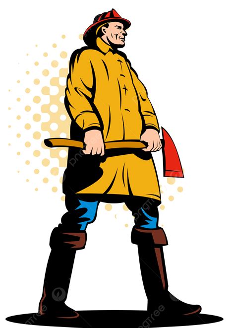 Fireman Fire Fighter Holding An Ax Ax Firefighter Fire Fighter