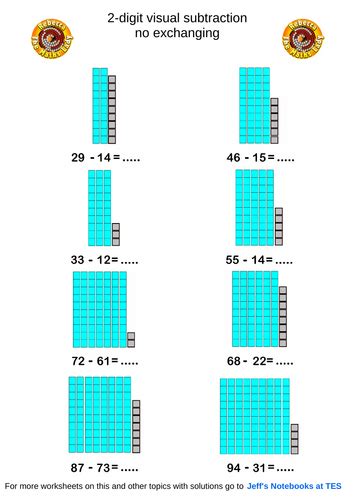 Subtraction Visual Worksheets Subtraction Within 10 Worksheets No