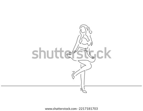 Sexy Woman Line Art Drawing Style Stock Vector Royalty Free