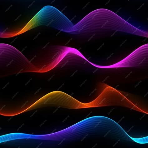 Premium Ai Image A Set Of Colorful Waves On A Black Background Generative Ai