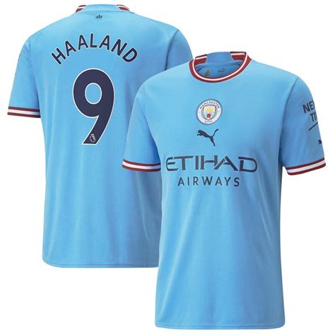 Men S Puma Erling Haaland Light Blue Manchester City 2022 23 Home