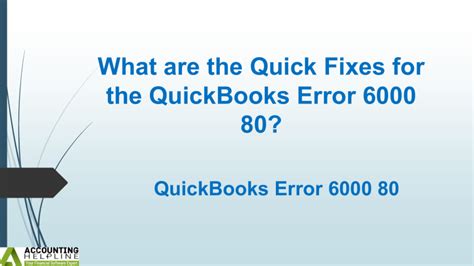 Quickbooks Error 6000 80 Quick Fixes