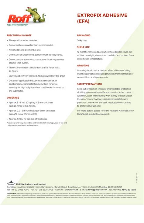 T07 Roff Extrofix Grey Bag Packaging Size 20 Kg At ₹ 1037 Bag In Thane