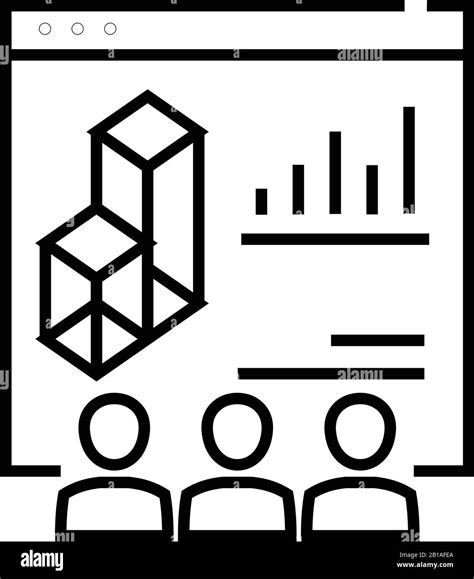 Data Presentation Line Icon Concept Sign Outline Vector Illustration