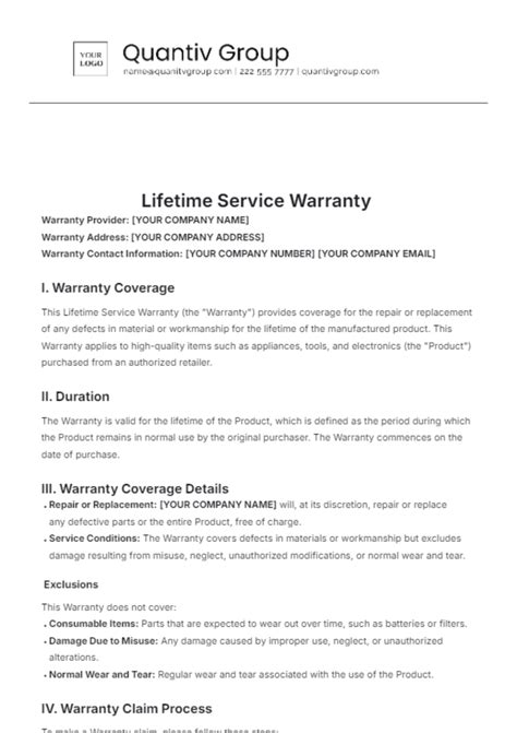 Free Warranty Templates To Edit Online And Print