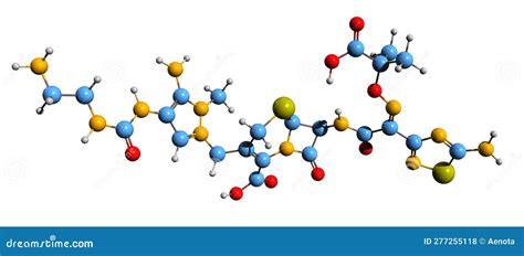 3d Image Of Ceftolozane Skeletal Formula Stock Illustration