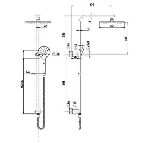 Kw Tiles Nova Column Shower Set Electroplated Chrome