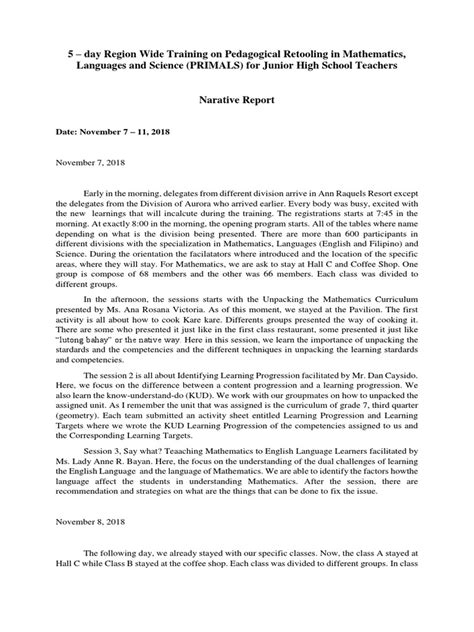 Narative Report Primals Pdf Trigonometry Polynomial