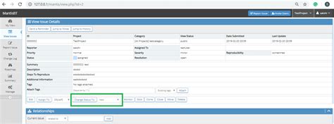 Mantis Status Software Testing Class