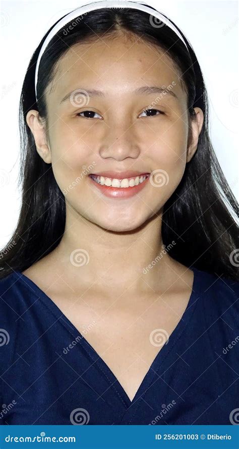 An Asian Female Teenager Smiling Portrait Stock Image Image Of Young