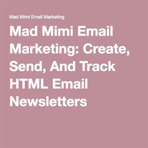 Mad Mimi Email Marketing Mad Mimi Email Marketing Email