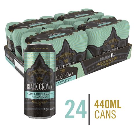 Black Crown Premium Premix Gin And Dry Lemon With Marula 24 X 440ml
