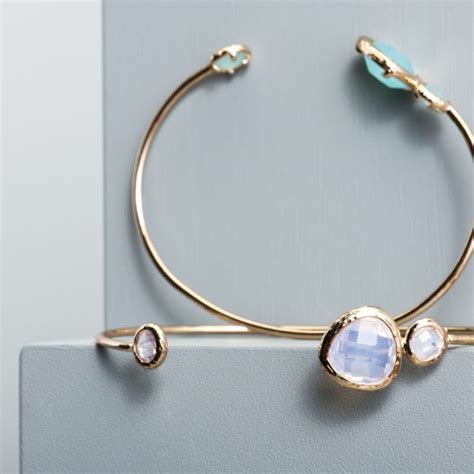 Glass Teardrop Torque Cuff Bangle Womans Ts Evy Designs