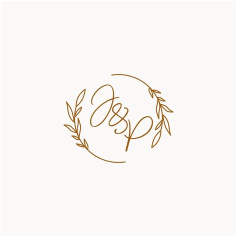 Jp Wedding Initials Logo Design 15162215 Vector Art At Vecteezy