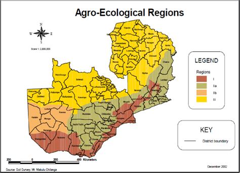 Zambian Agro Ecological Zones Source Ministry Of Agriculture