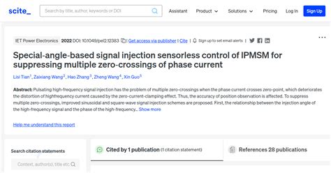 Special‐angle‐based Signal Injection Sensorless Control Of Ipmsm For