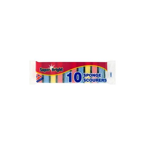 Super Bright Sponge Scourers 10 Pcs £145