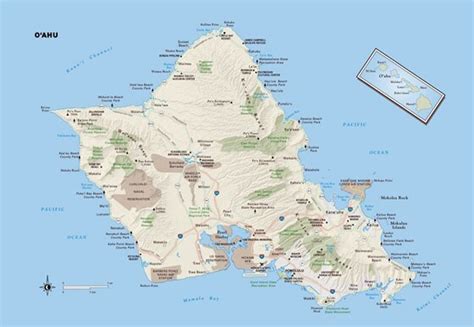 Detailed Map Oahu Hawaii 1408x1074