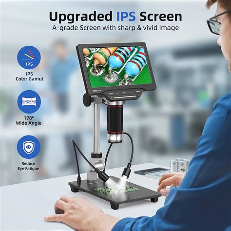 Tomlov Dm201 Microscopio Digital Hdmi Soporte Br01 De 10 Pulgadas