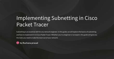 Implementing Subnetting In Cisco Packet Tracer