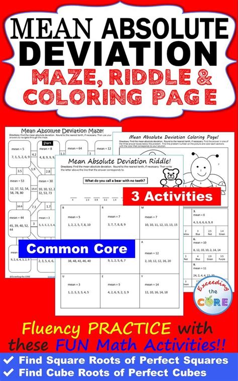 Mean Absolute Deviation Word Problems With Graphic Organizers Math