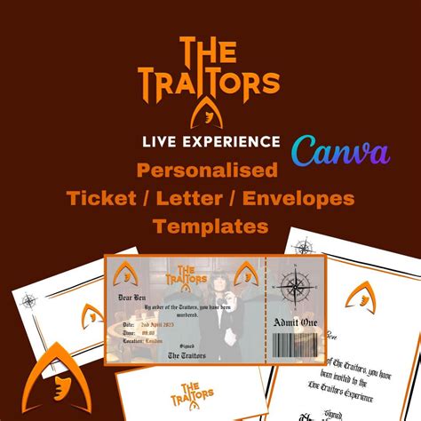 Traitors Editable Letter Ticket And Envelope Templates Canva The