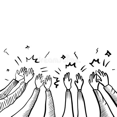Hand Drawn Sketch Style Of Applause Thumbs Up Gesture Human Hands