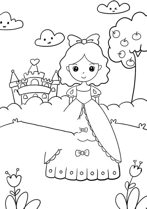 小公主在城堡简笔画大全（共12张）简笔画图片大全