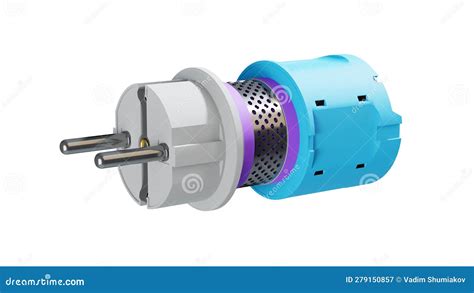 Electric Plug With Socket 3d Rendering Stock Illustration