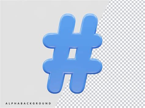 Premium Psd Hash Icon 3d Render