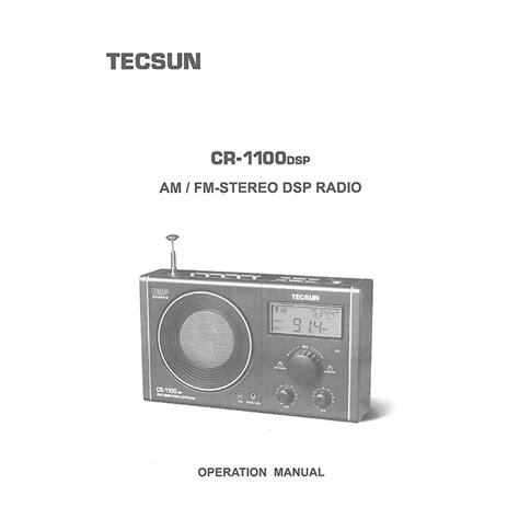 Tecsun Cr 1100dsp Am Fm Stereo Radio User Manual