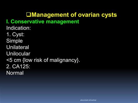 Ovarian Cysts In Postmenopausal Women Rcog Guidelines 2003 Ppt