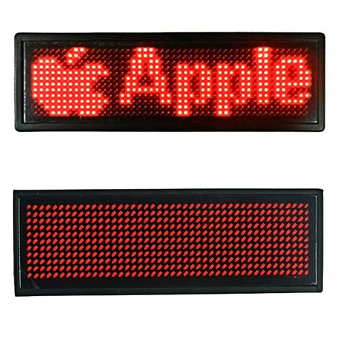 Rechargeable Programmable LED Name Badge Display Red LatestGadget