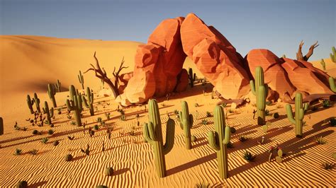 Stylized Pbr Desert Pack Asset Cloud