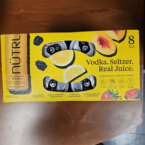Nutrl Vodka Seltzer Lemonade Variety 355ml Can 8 Pack Top Shelf Liquor Ithaca
