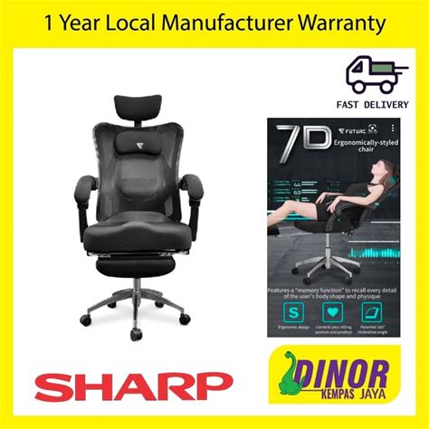 Sharp Future Lab 7d Ergonomic Reclining Chair Fg 14630 Shopee Malaysia
