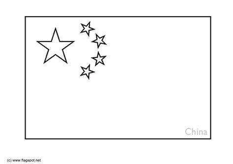Coloring Page Of China Featuring The Chinese Flag With A Large Star And