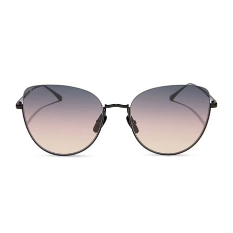 Kinsley Round Sunglasses Black And Twilight Gradient Diff Eyewear