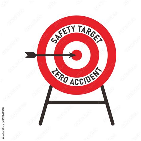 Safety Target Zero Accident Vector Illustration Arrow Pointed Center