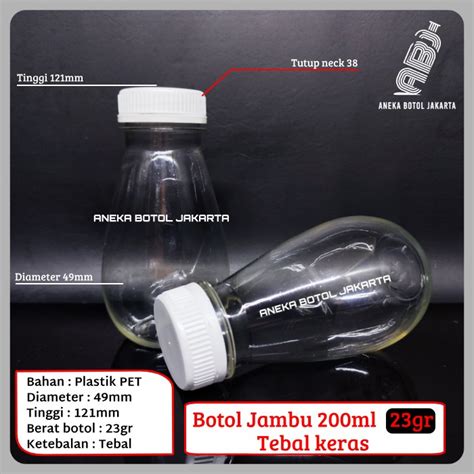 Jual Botol Jambu 200ml 23gr Tebal Keras Botol Plastik Jambu 200ml Tutup Kale Shopee Indonesia