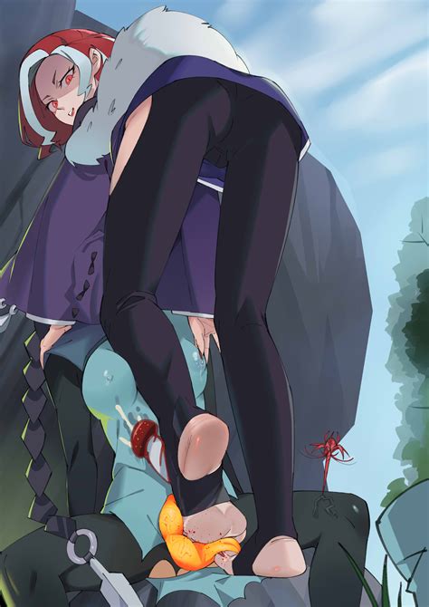 Rule 34 1futa 1girls Ballbusting Ballbusting Orgasm Blood Blue Hair
